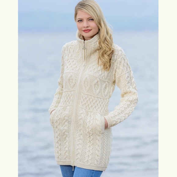 Aran Crafts | Sweaters | Aran Double Collar Merino Jacket | Poshmark